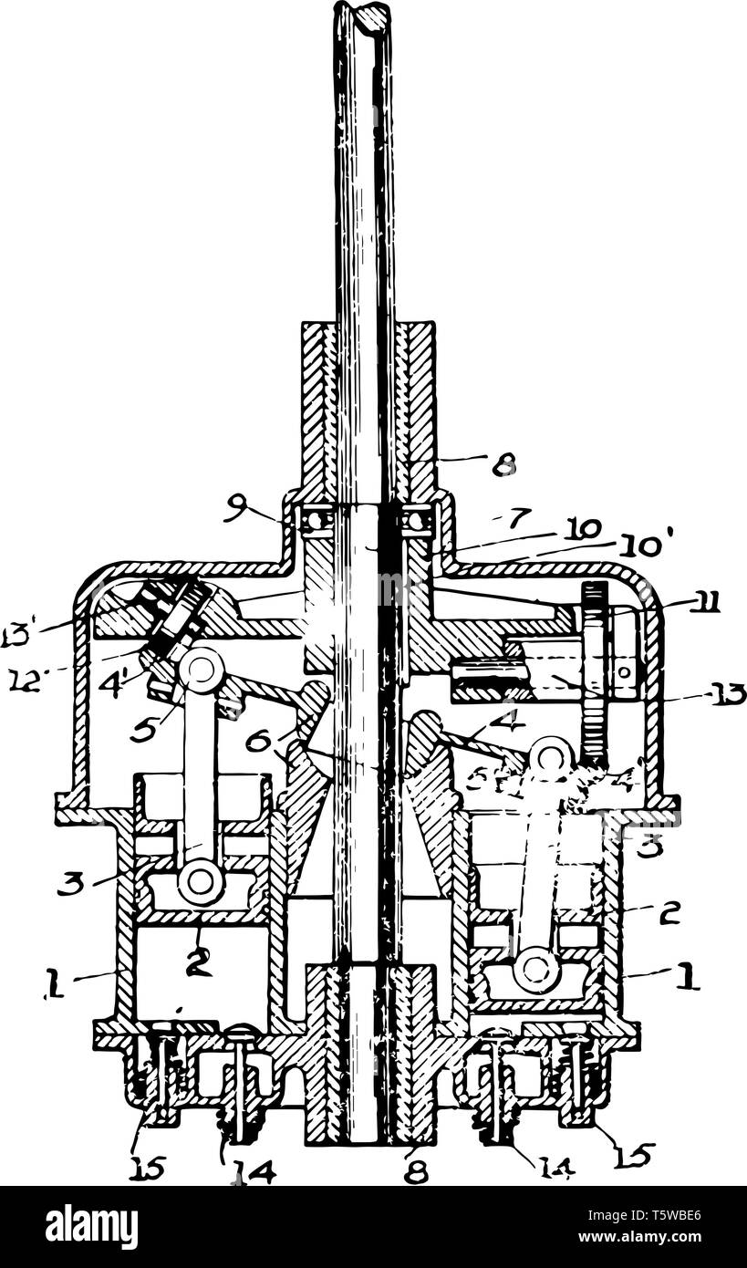 Cette illustration représente la fonction de la pompe de l'eau vintage ...