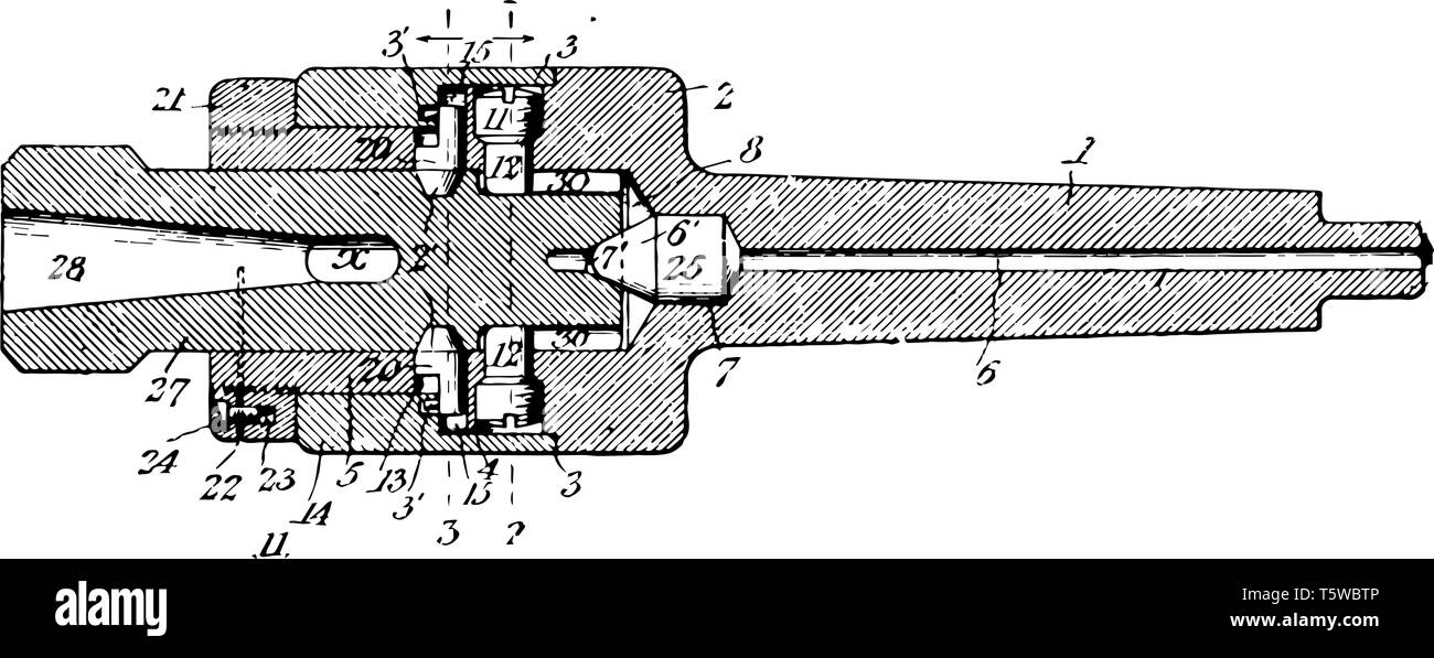 Cette illustration représente le mandrin qui a des mâchoires et un ...