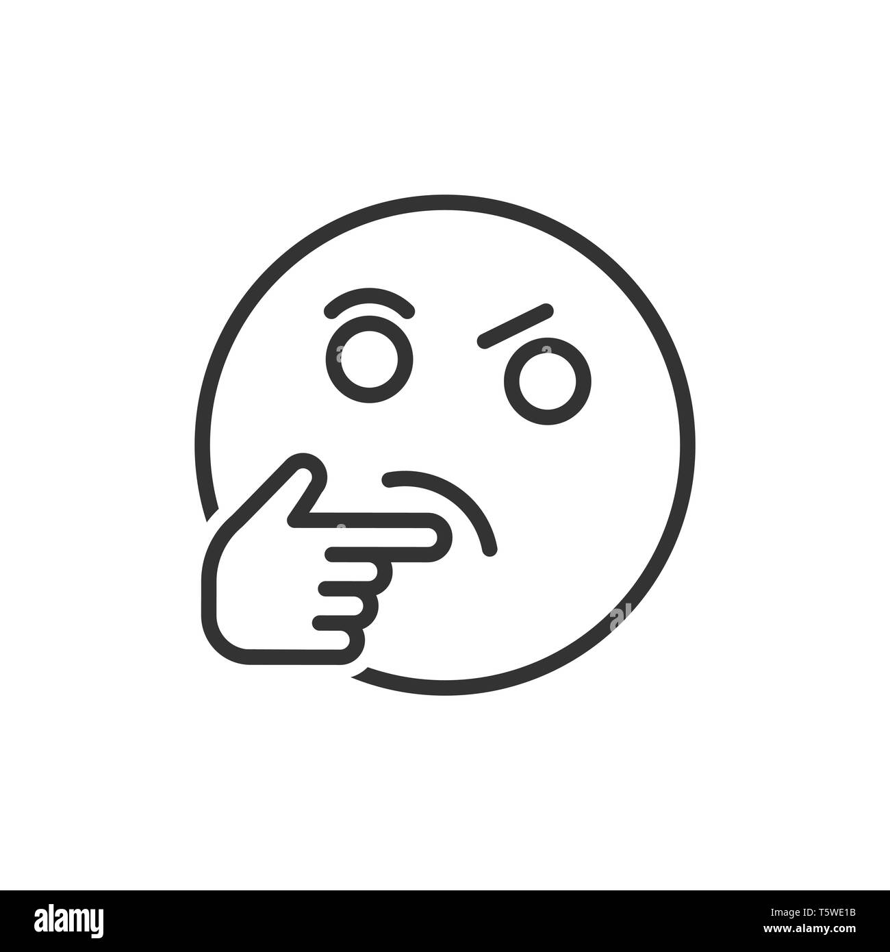 Smiley Emoticon Facial Expression Thinking Photos & Smiley Emoticon ...