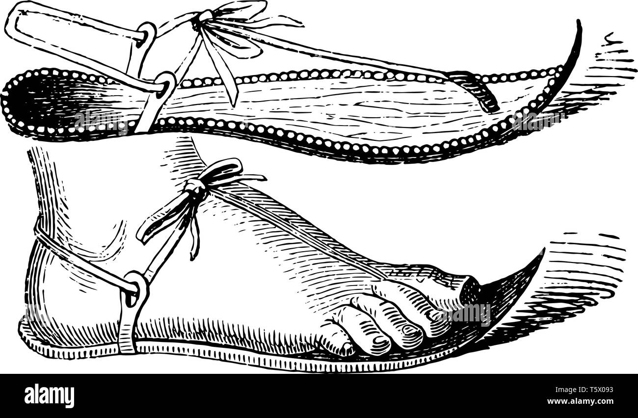 Sandale égyptienne avec une courbe en avant cette photo, dessin de ...