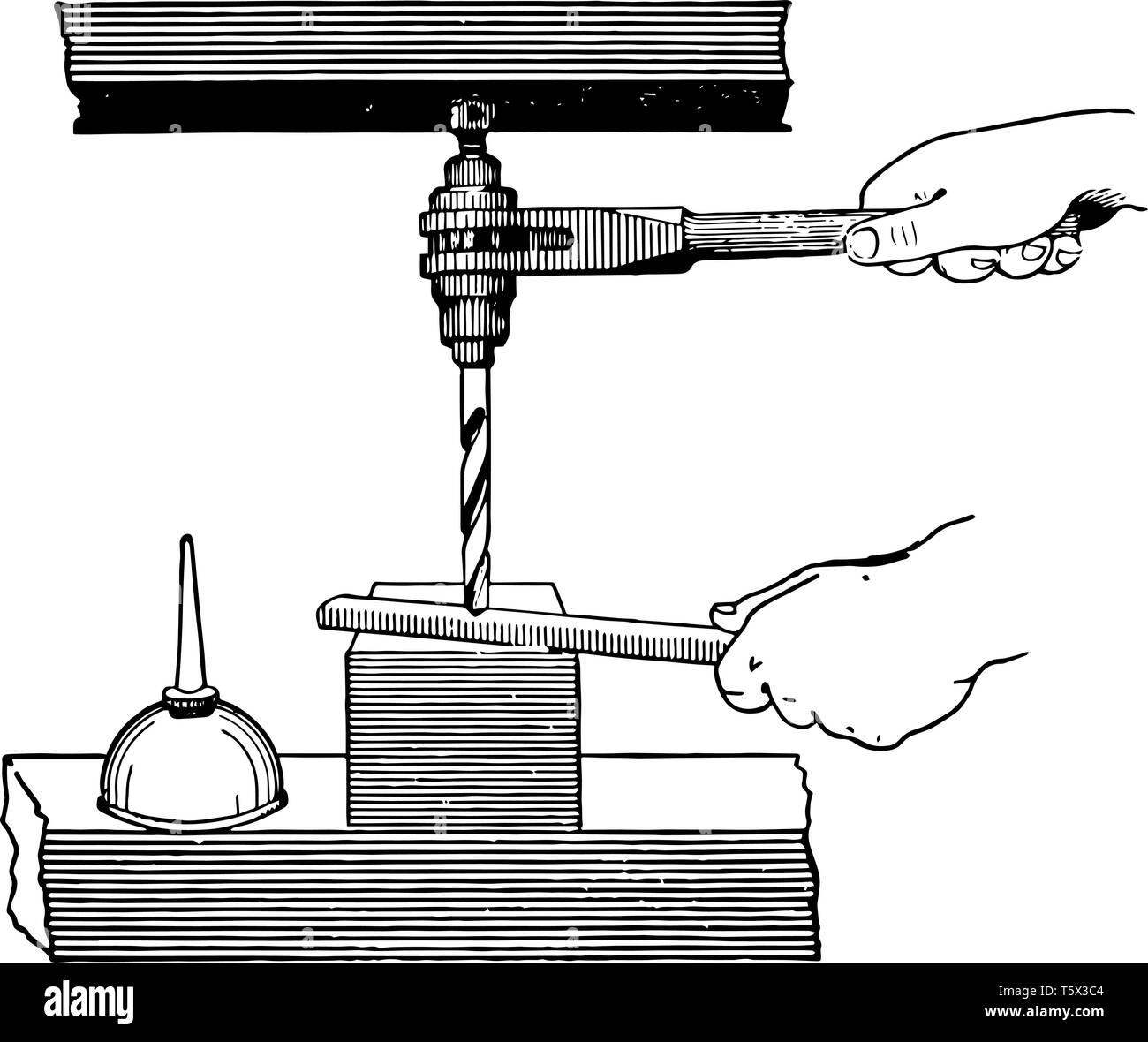 Cette illustration représente les percer à cliquet qui est une foreuse ...