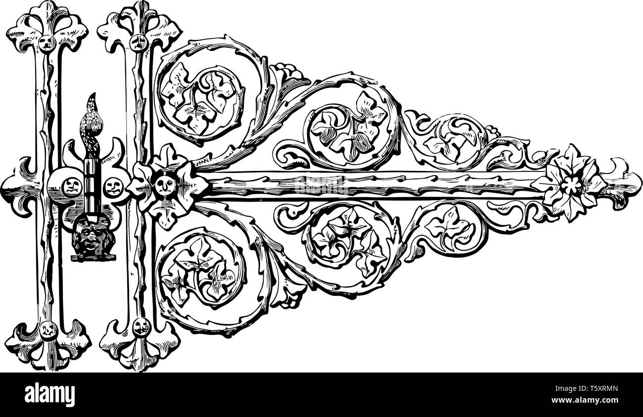 Charnière gothique est conçu dans un défilement, des fronts est ...