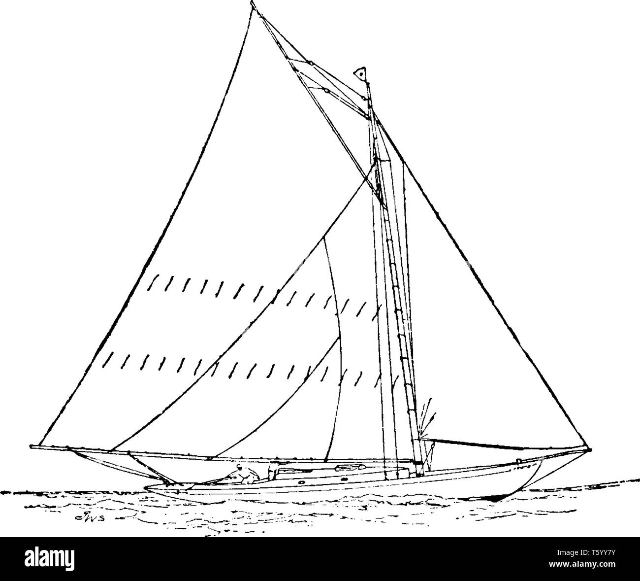 Le sloop Banque d'images vectorielles - Alamy