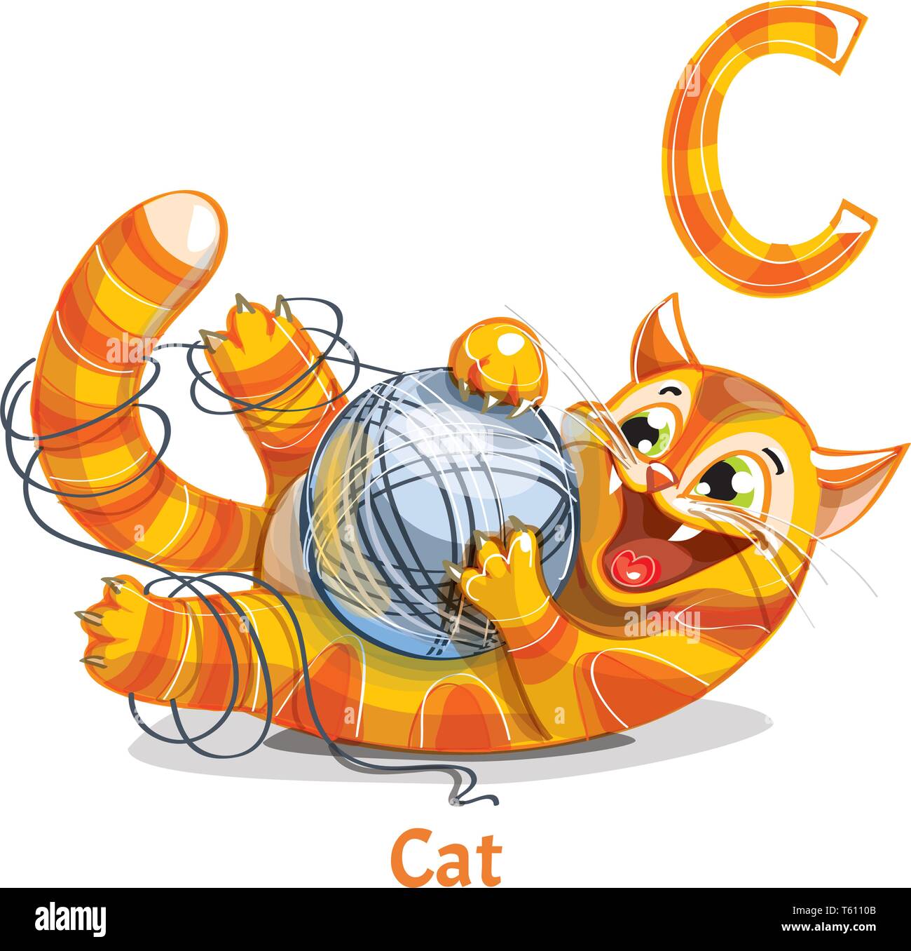 C cat cartoon illustration Banque d'images vectorielles - Alamy