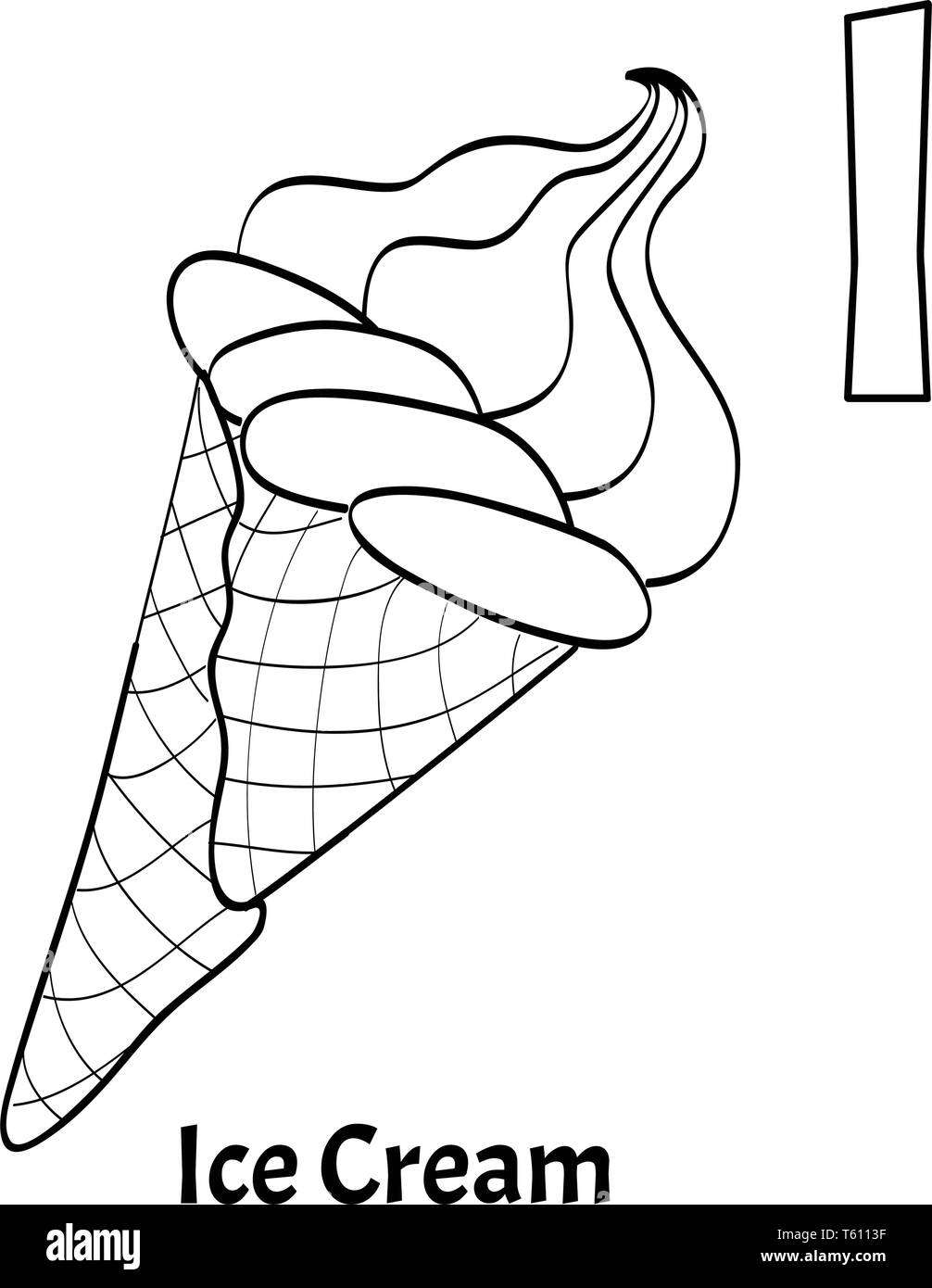 Coloring page ice cream Banque de photographies et d’images à haute ...