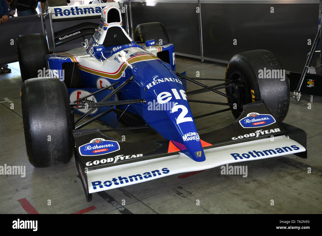 Imola, 27 avril 2019 Historique 1994 : F1 Williams FW16 ex Ayrton Senna - Damon Hill dans le ...