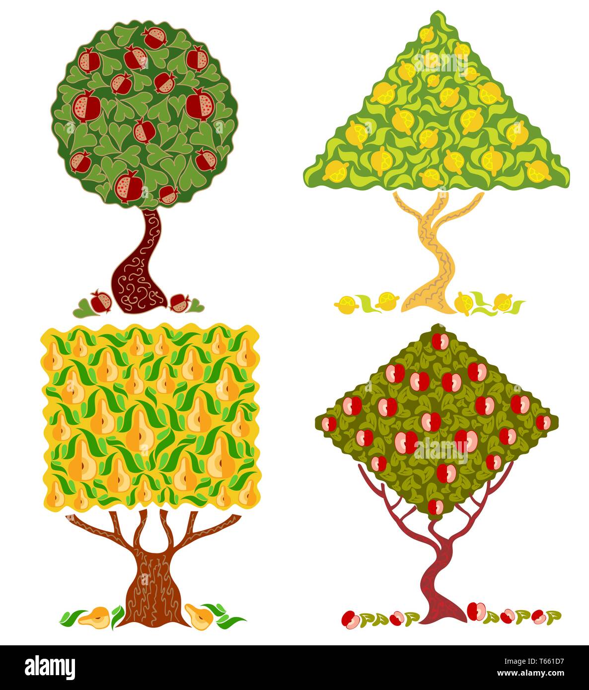 Les arbres son fruitiers cartoon Banque d'images détourées - Alamy