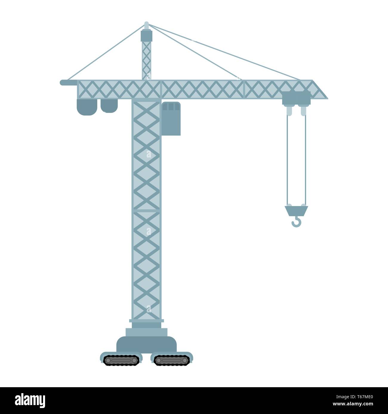 Grue de levage isolés. construction industrielle. Vector illustration ...
