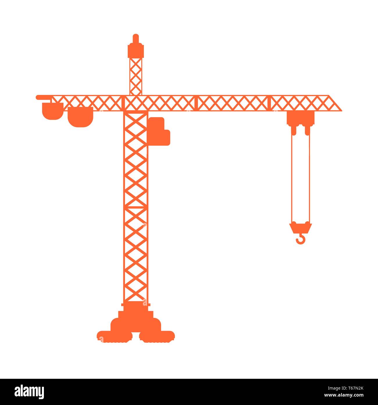 Grue de levage Se déconnecter icône. construction industrielle. Vector ...