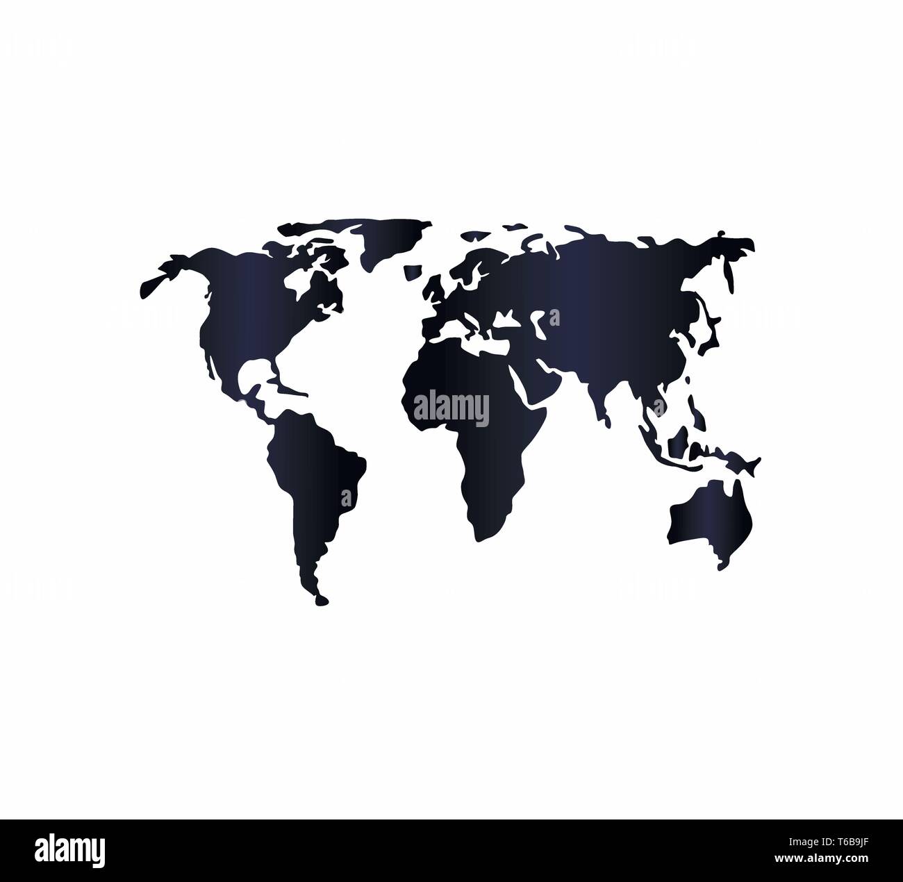 Carte du monde design plat pictogramme Image Vectorielle Stock - Alamy