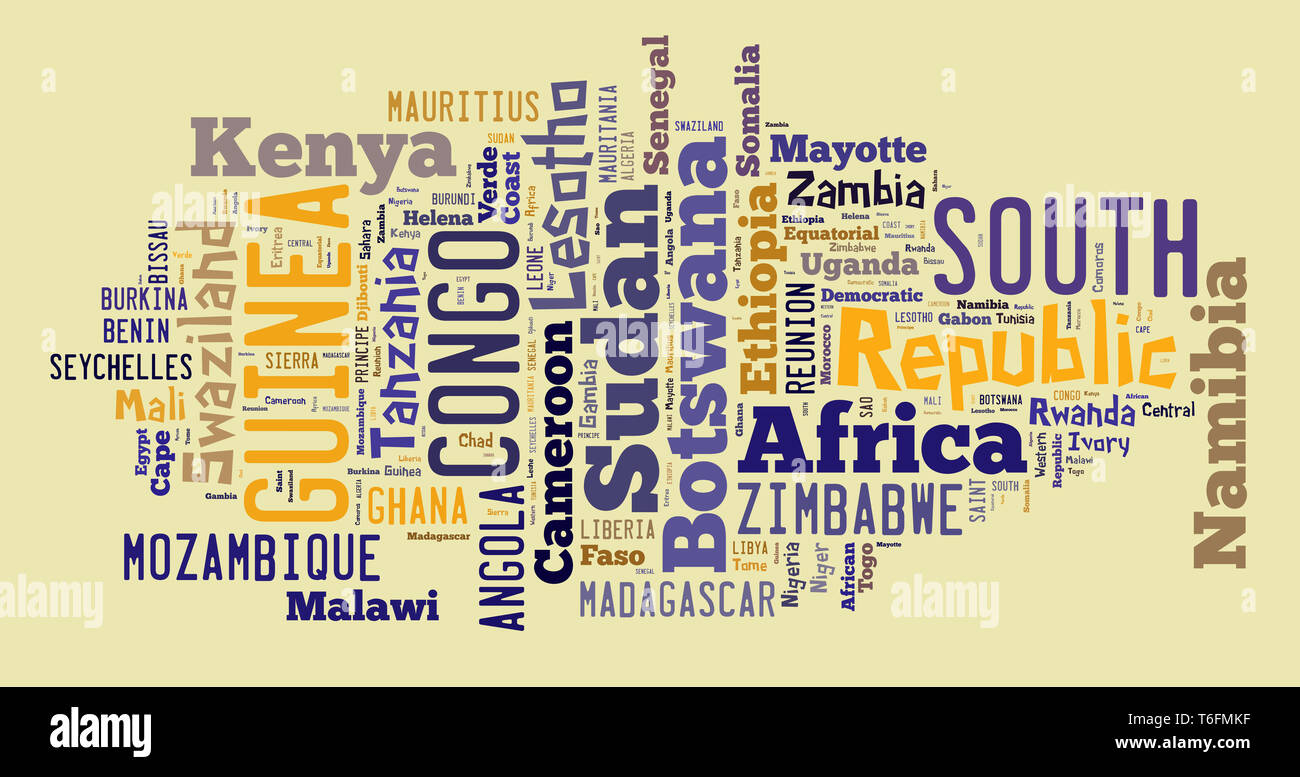 Carte des pays africains Banque de photographies et d’images à haute ...