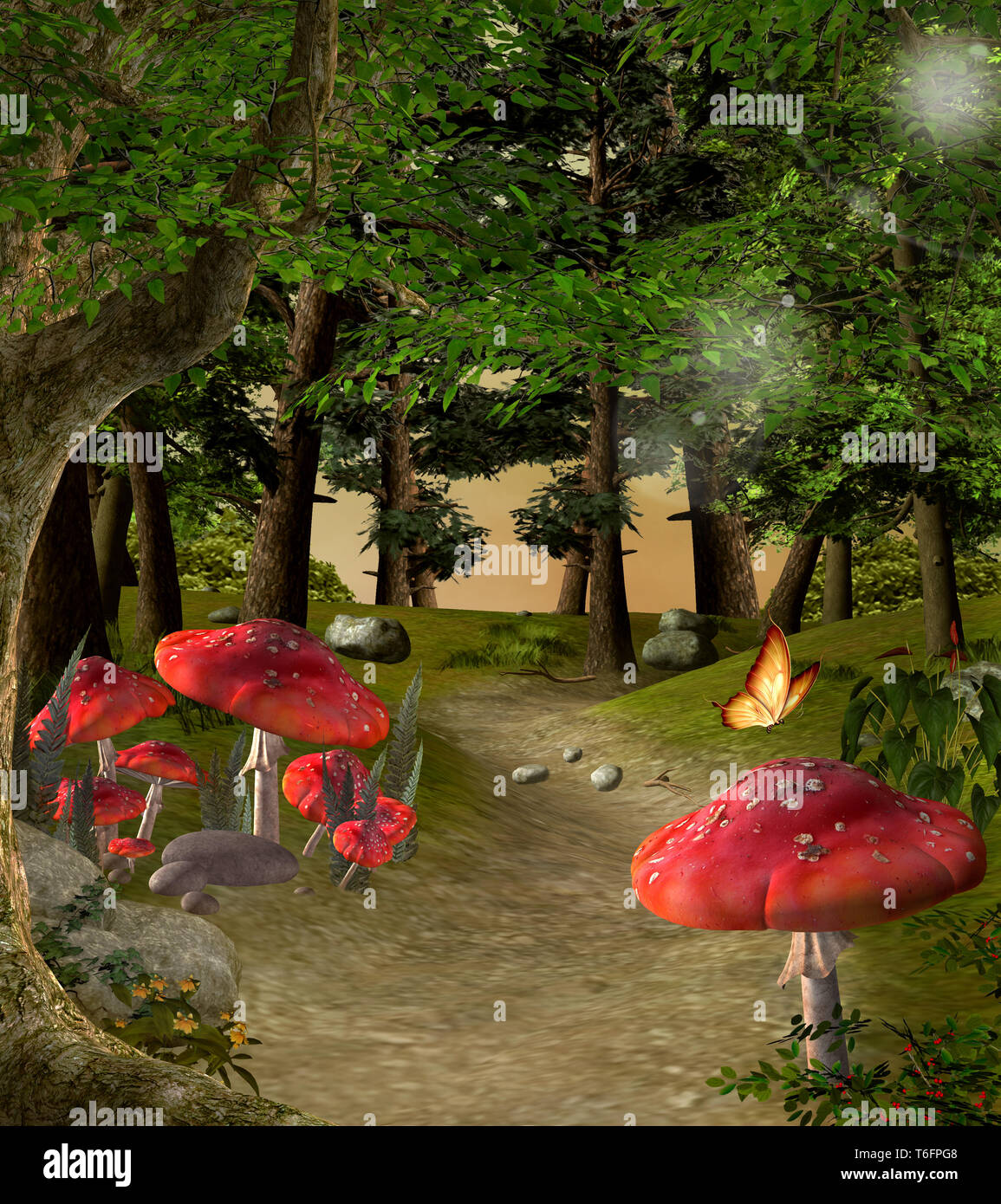 Arbres reves de papillon rouge Banque de photographies et d’images à ...