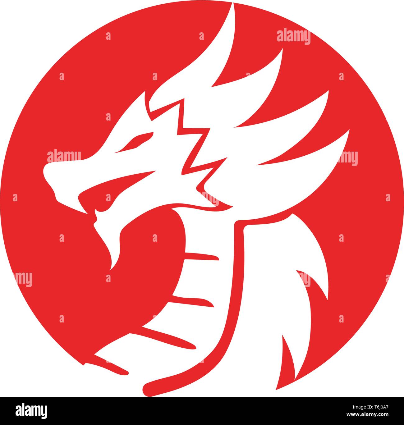Logo du dragon rouge Banque d'images vectorielles - Alamy