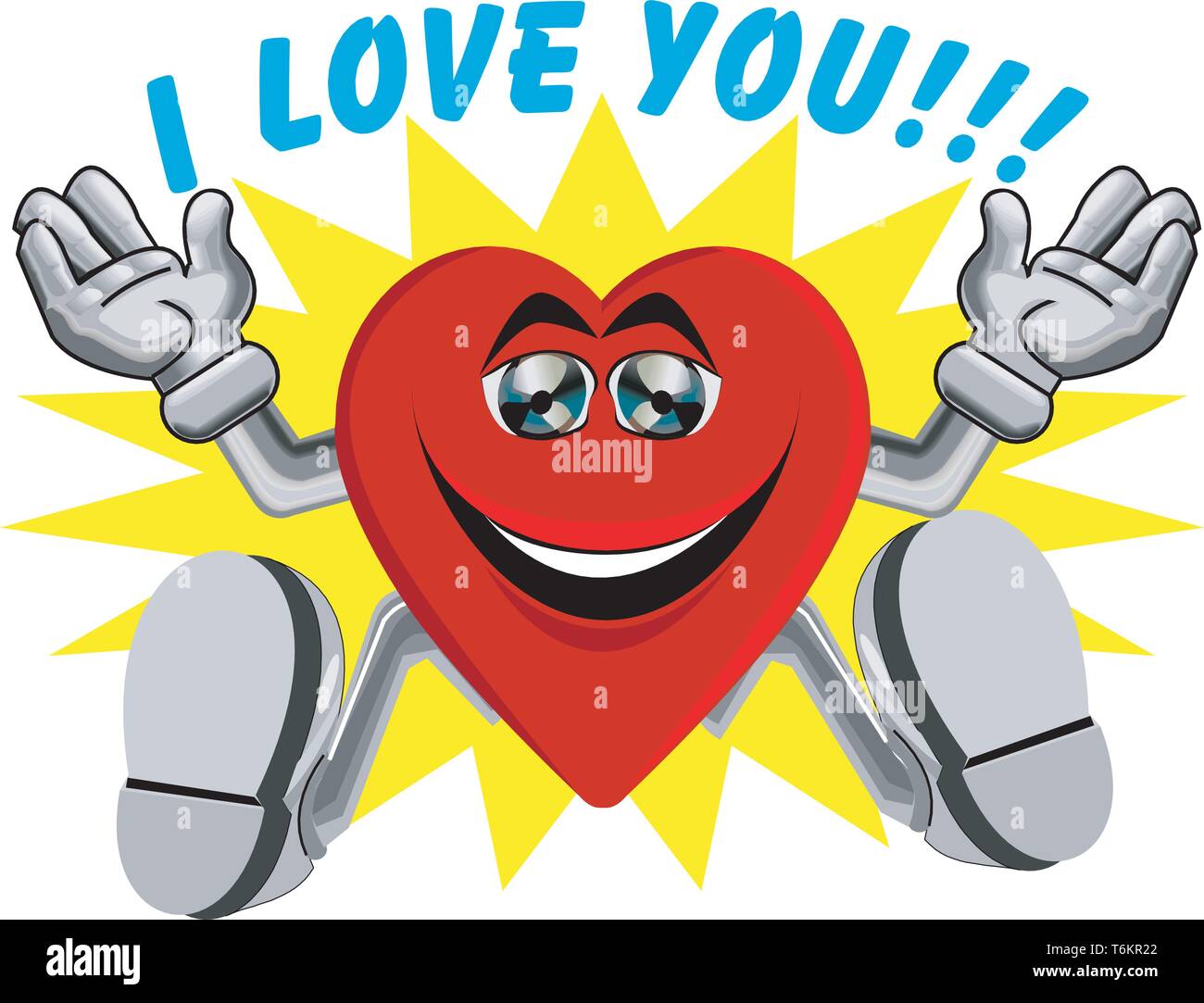 Je t'aime Valentine Cartoon Vector Illustration Image Vectorielle Stock ...