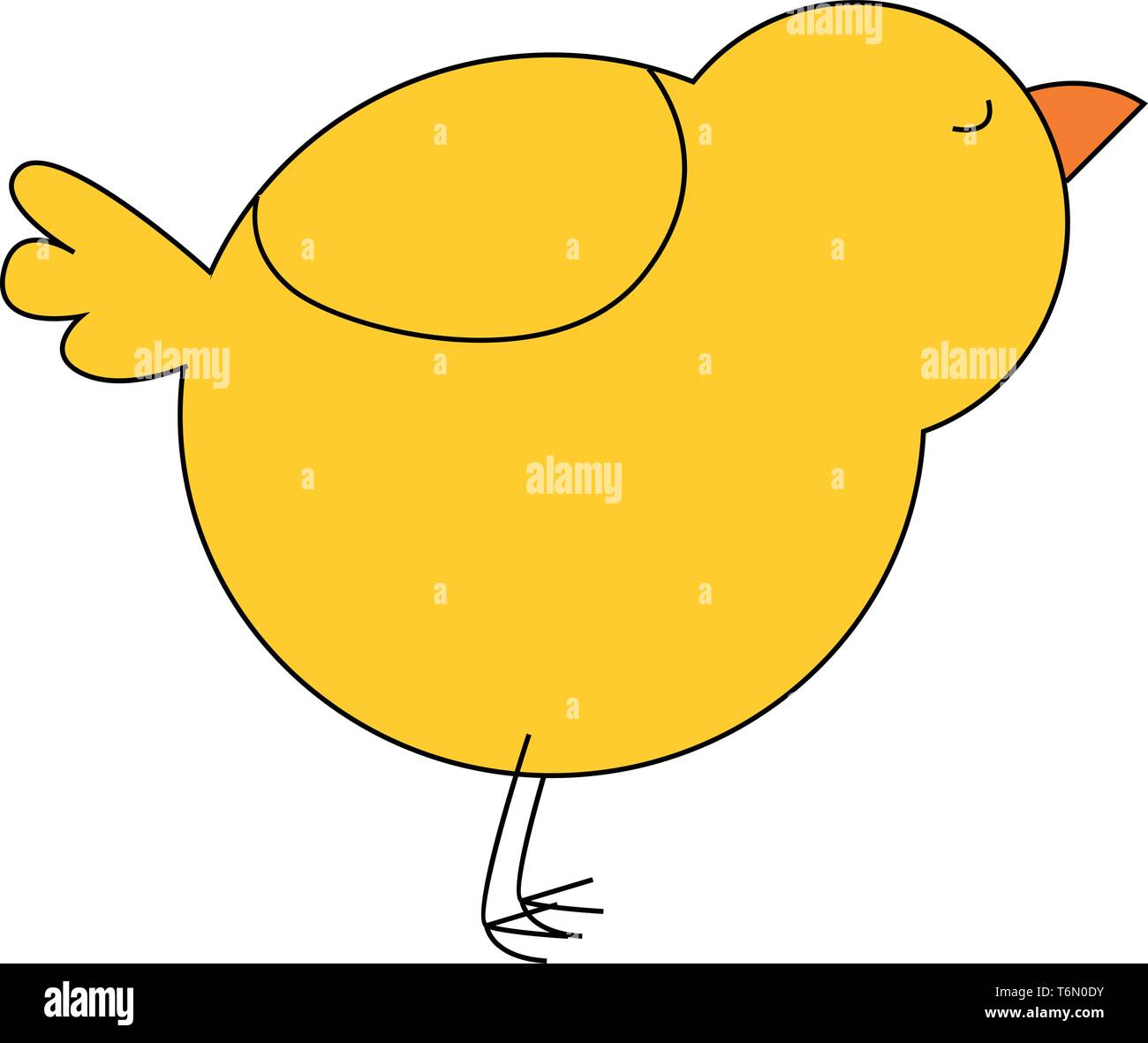 Un très beau dessin d'un jeune poussin dans la couleur jaune avec ses ...