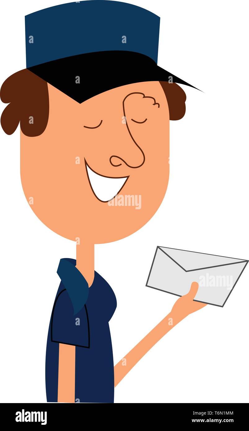 Un postier de clipart dans son uniforme porte une enveloppe dans sa ...