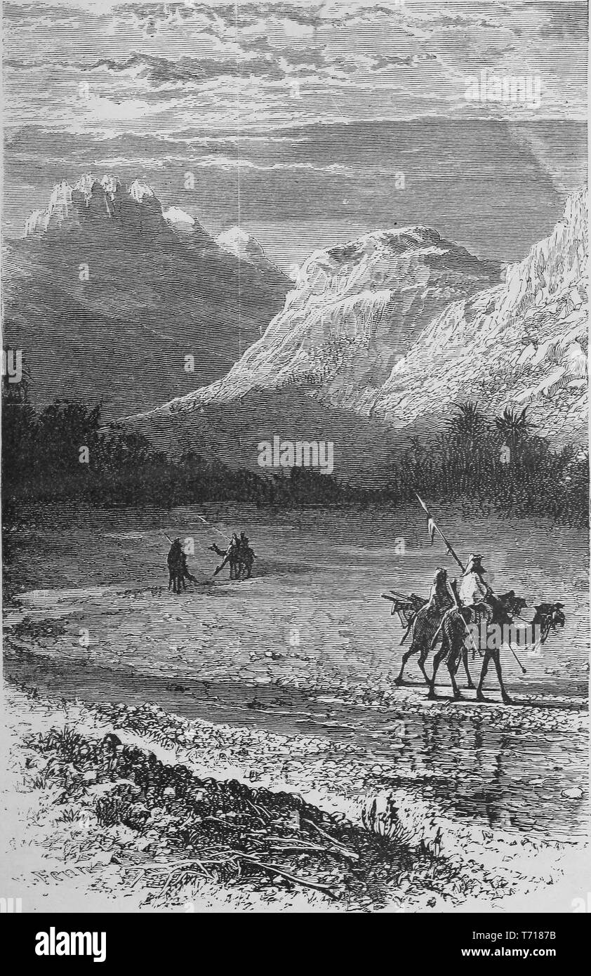 Gravure de Mont Serbal (Jebel Serbal ), la cinquième plus haute ...