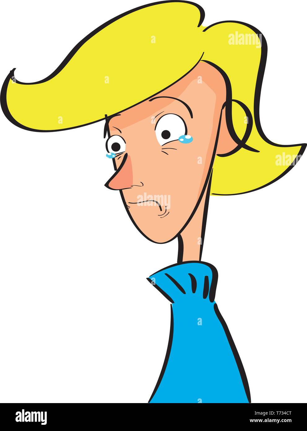Dessin de femme qui pleure Banque d'images vectorielles - Alamy