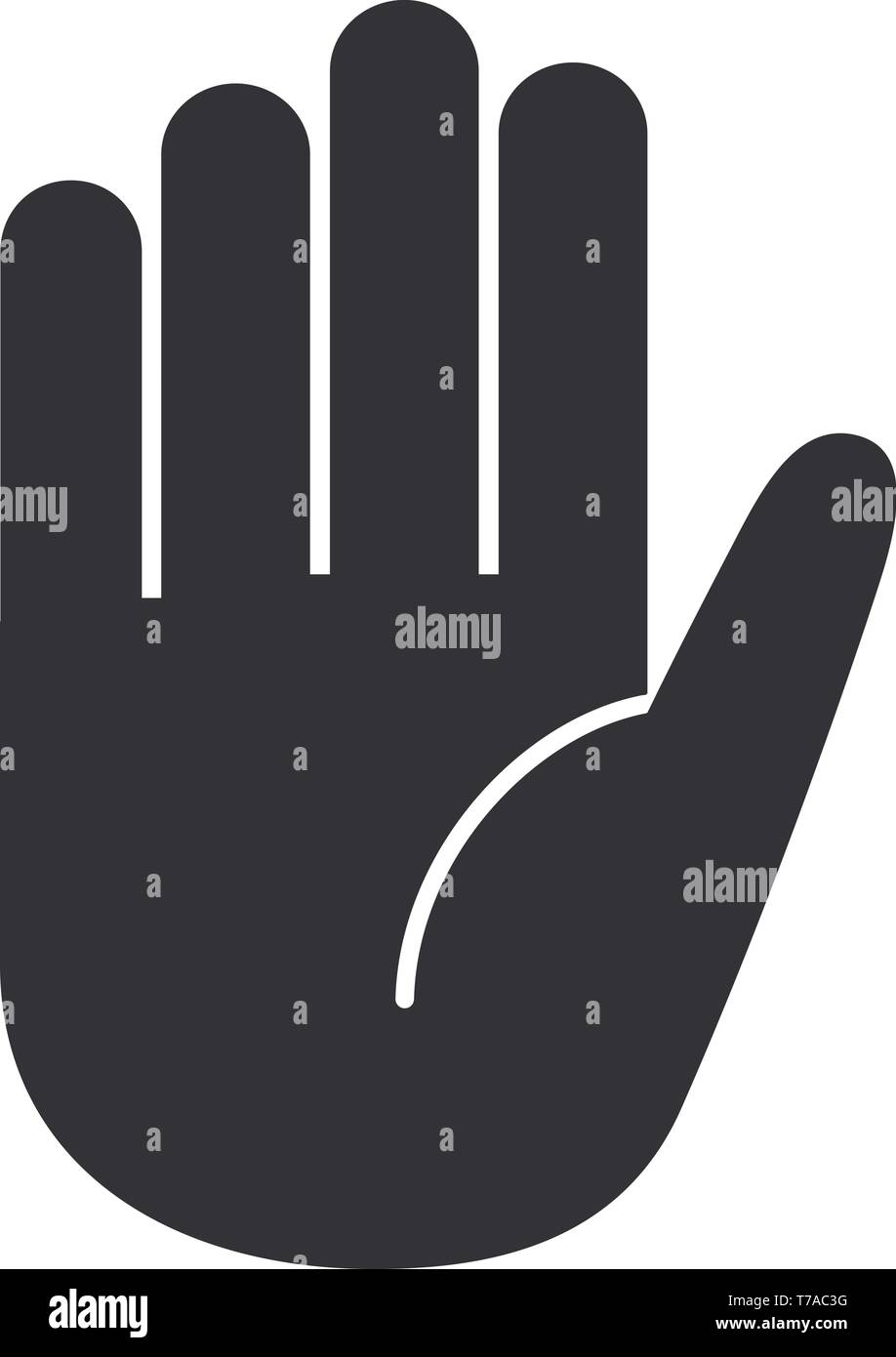 La main à plat ou palm stop sign symbole icône vector illustration ...
