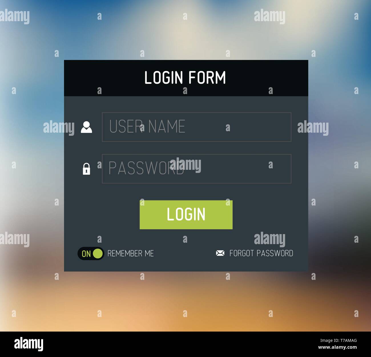 Dark login ui design template Banque de photographies et d’images à ...