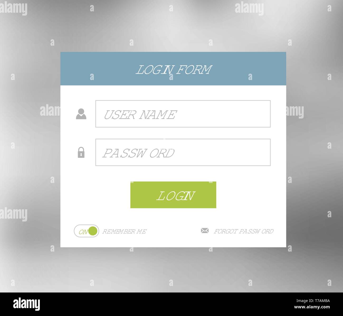 Creative login form ui template Banque de photographies et d’images à ...