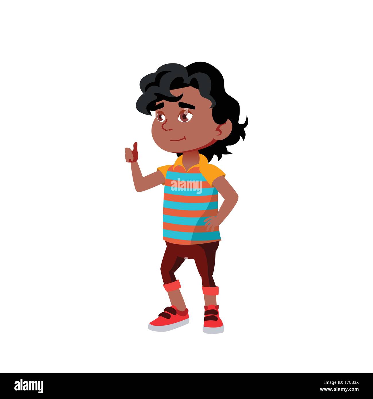 Black, Afro-américain garçon enfant isolé Cartoon Vector Illustration ...