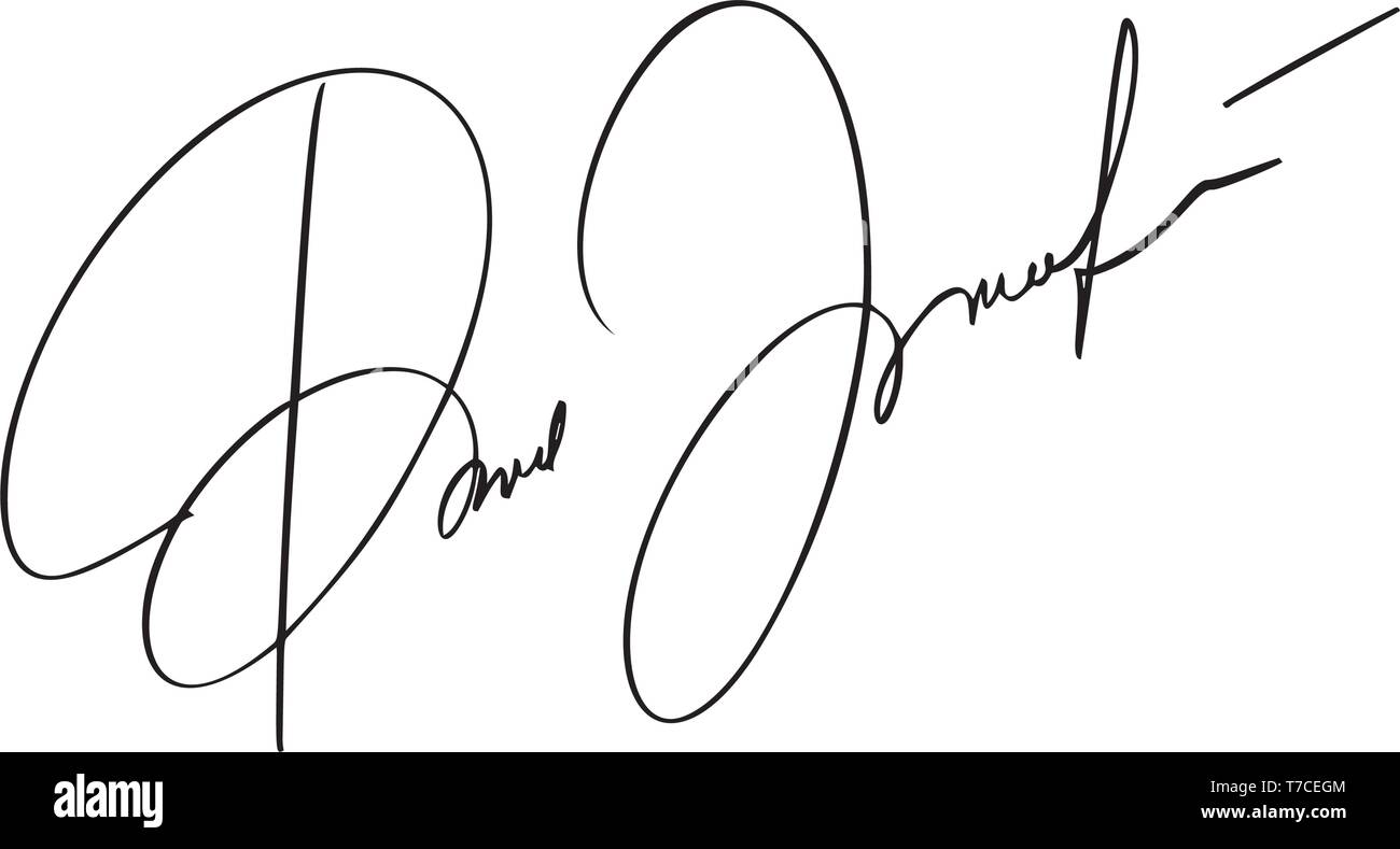 Signature manuelle de documents sur fond blanc. Lettrage Calligraphie ...