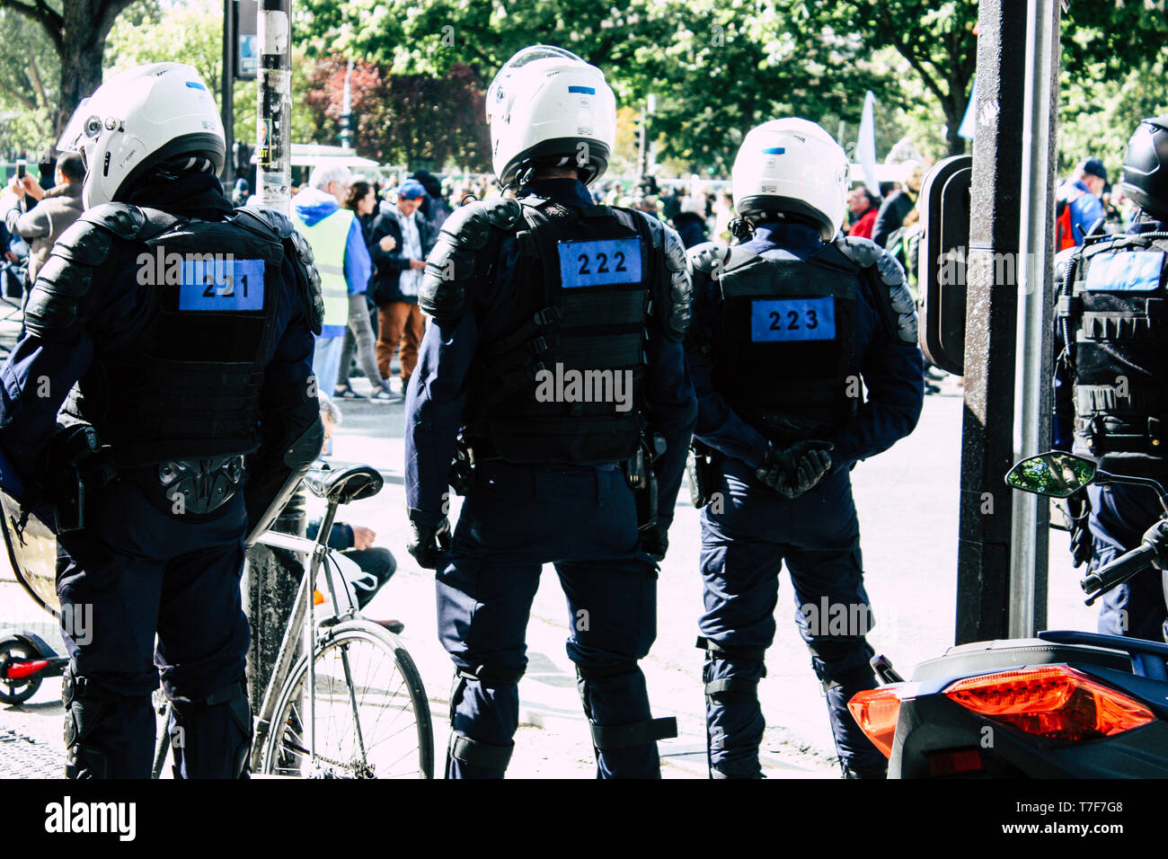 Paris France le 04 mai 2019 Vue d'un Riot Squad de la Police nationale ...