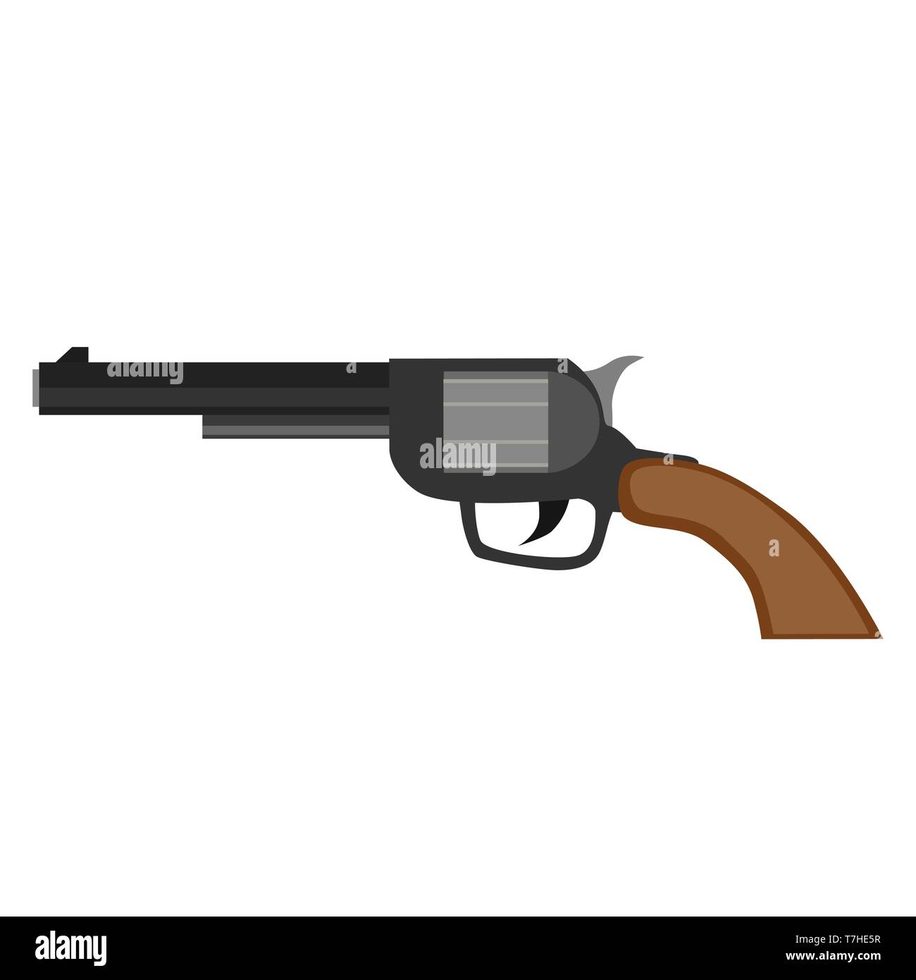 Pistolet Revolver Pistolet arme de poing vintage vector illustration ...