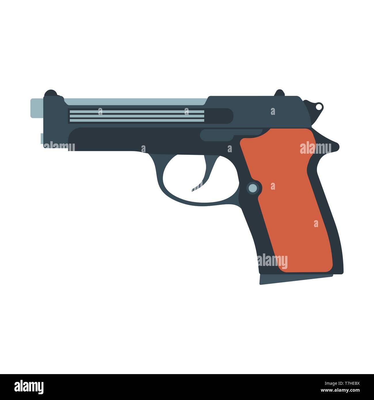 Des armes de poing pistolet revolver vecteur illustration arme. L'icône ...