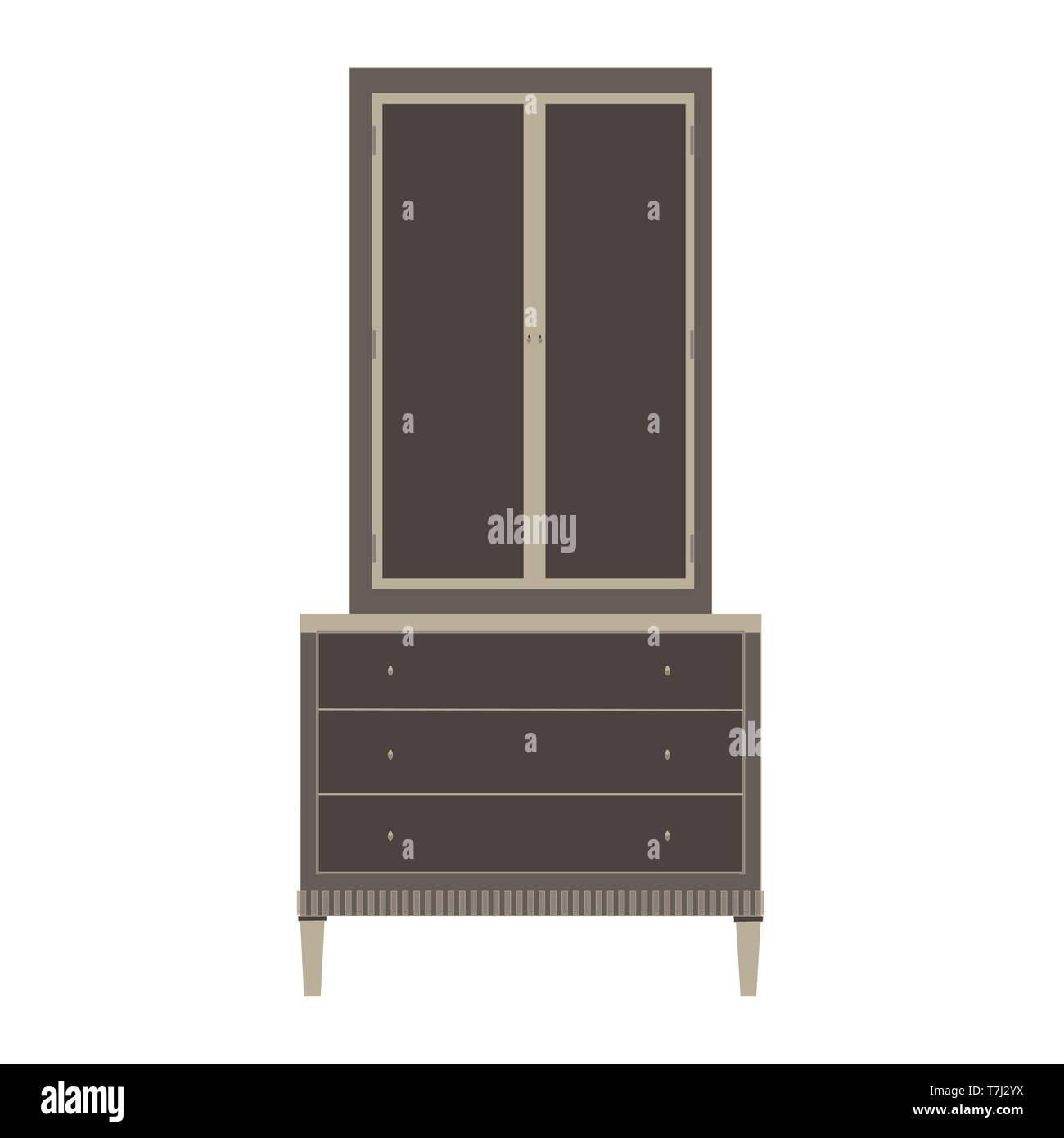 Armoire penderie meuble de rangement vector cartoon illustration ...