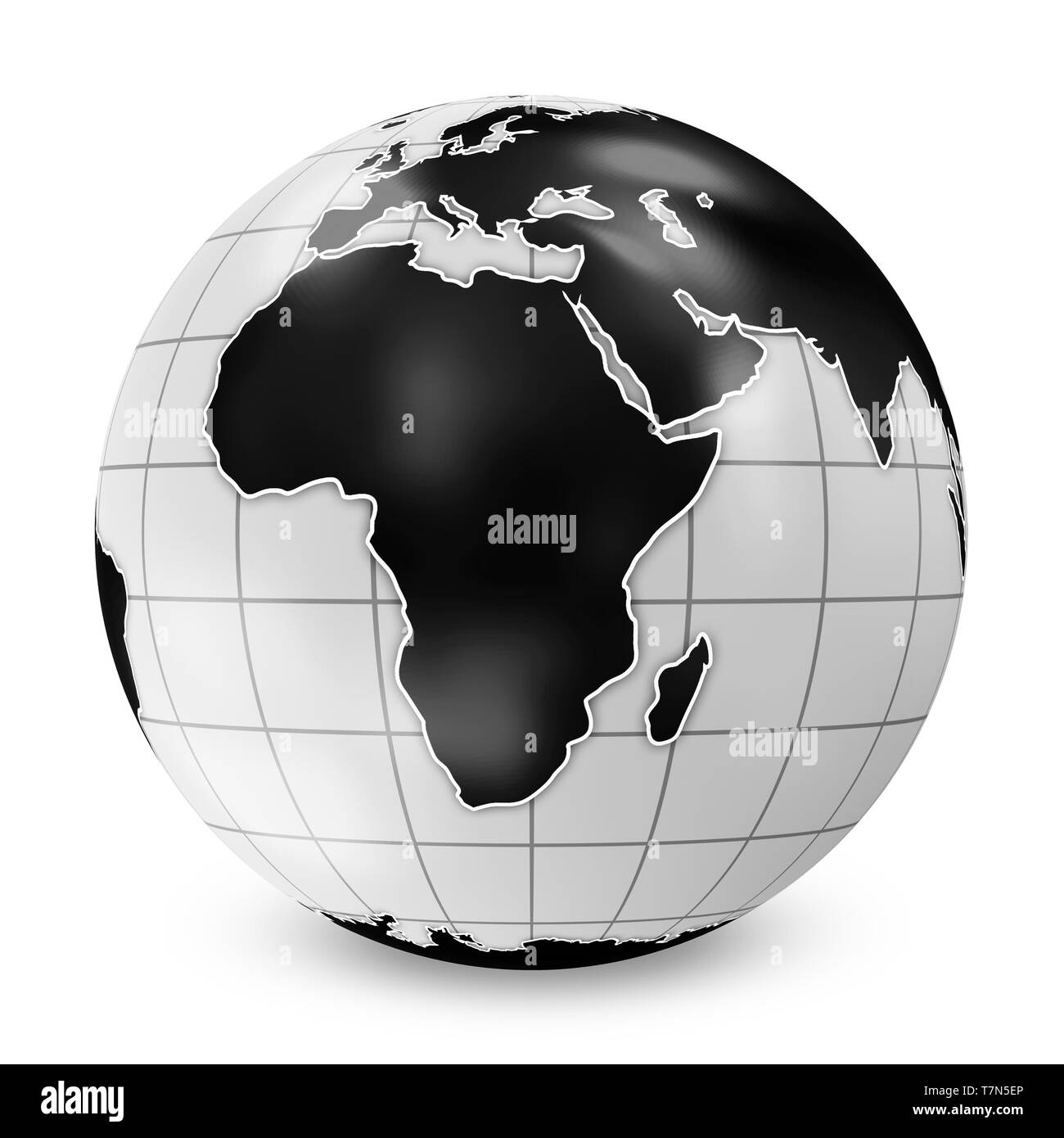 Continents globe terrestre Banque d'images noir et blanc - Alamy