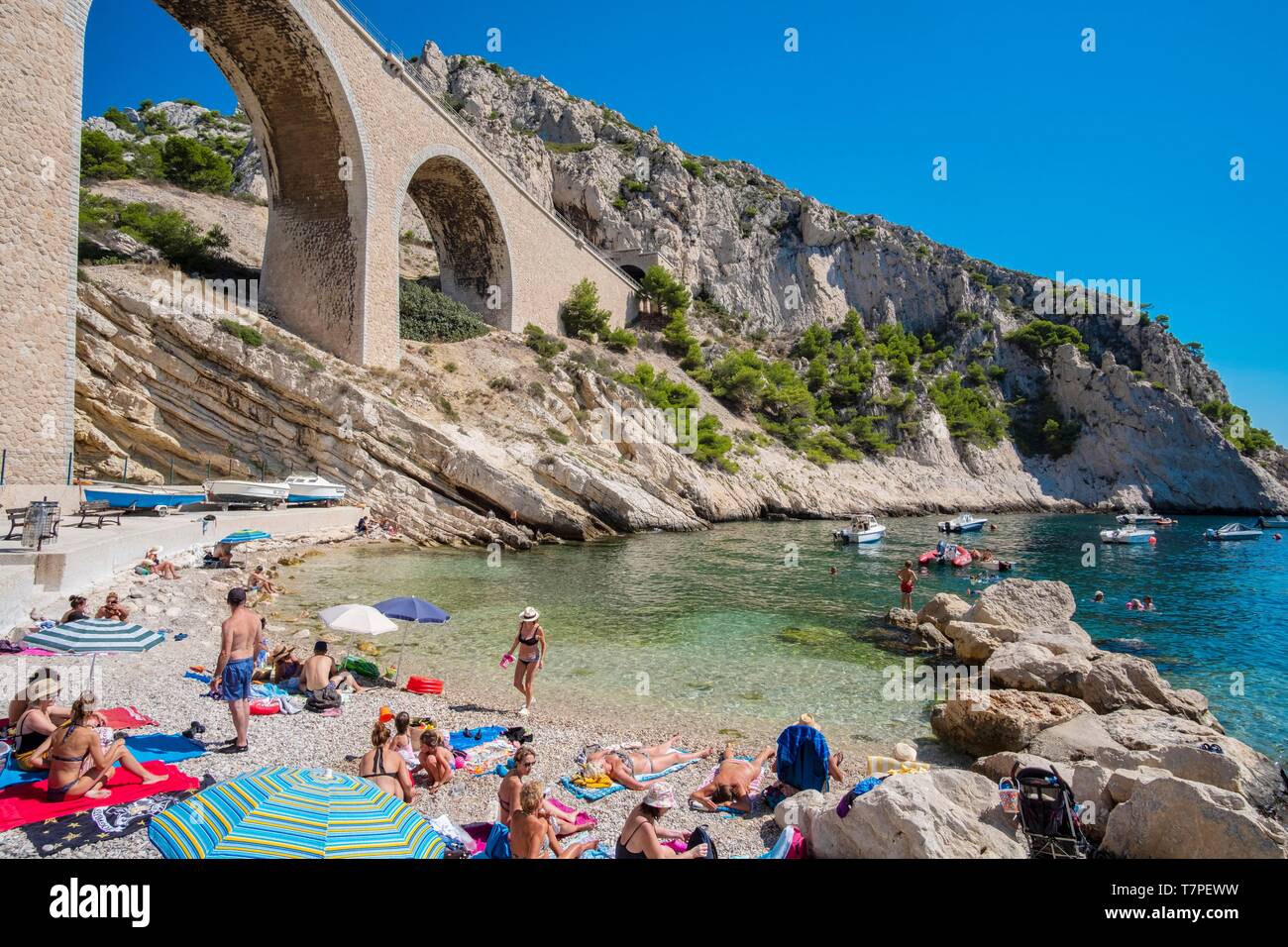 France, Bouches du Rhône, Marseille, la côte bleue, la calanque de la ...