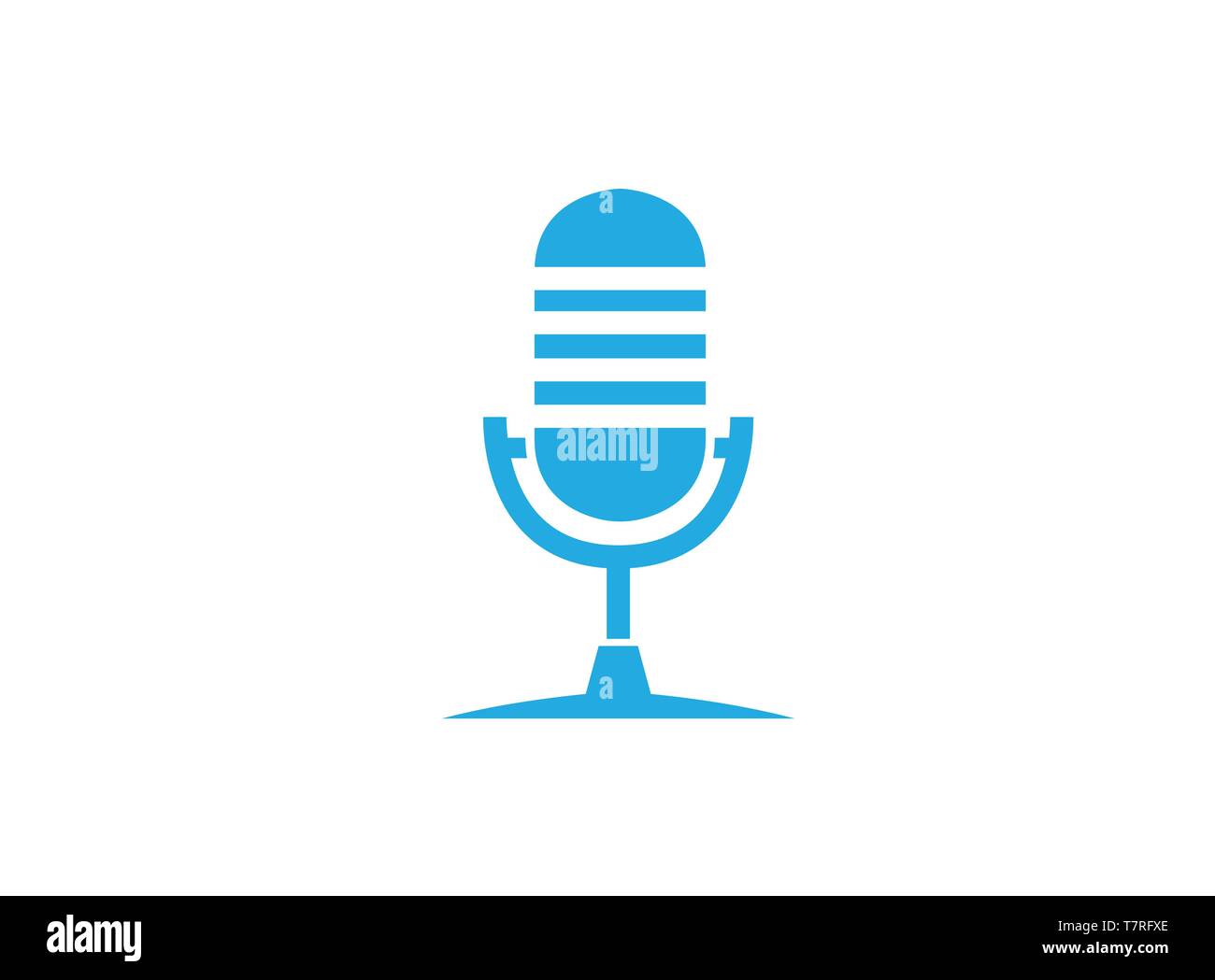 Illustration du design du logo du microphone et du symbole karaoké ...