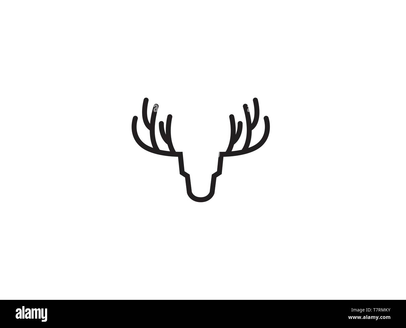 Chasse au chevreuil avec de grandes cornes pour logo design Image ...