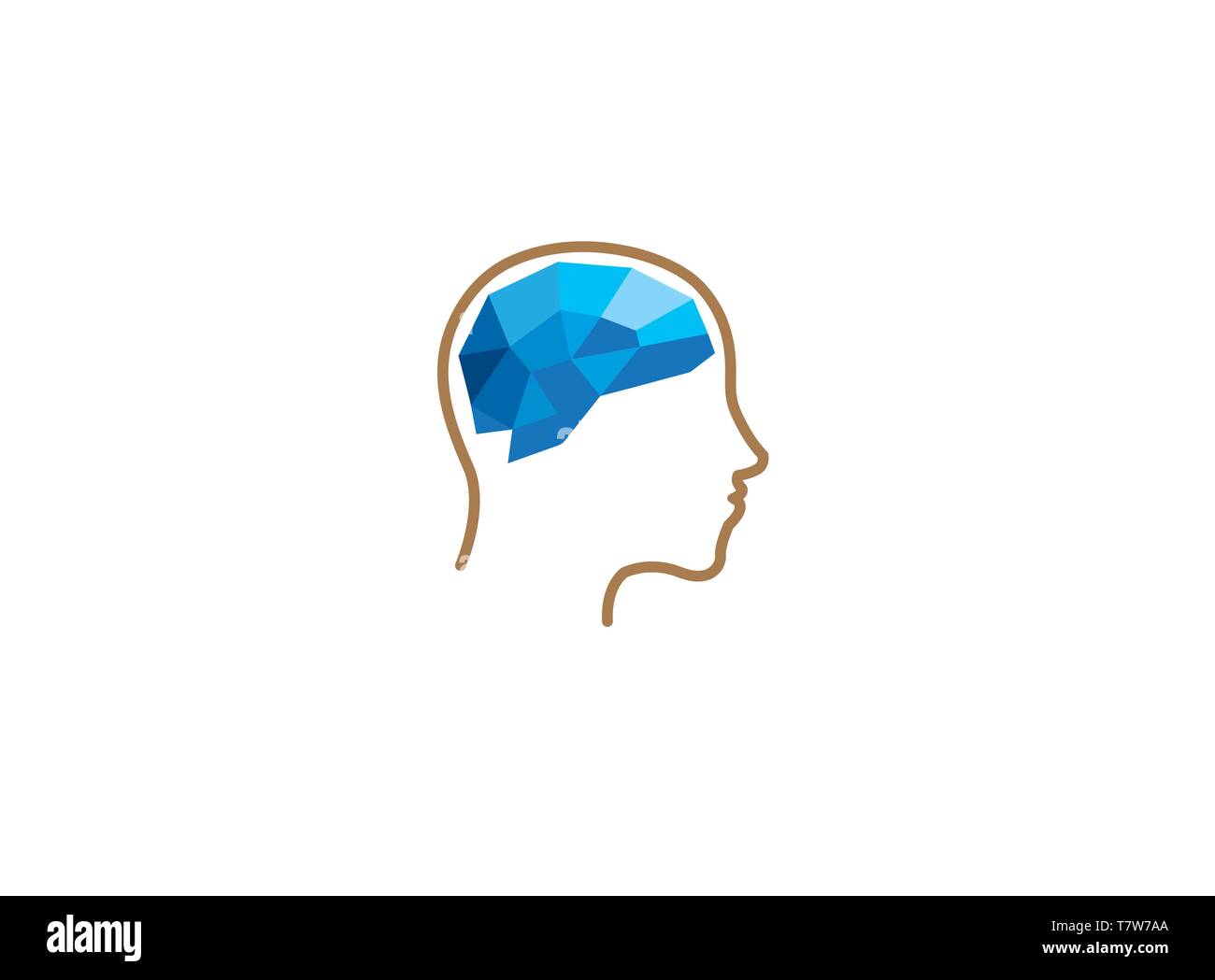 Cerveau à l'intérieur d'une tête logo vecteur logo Image Vectorielle ...