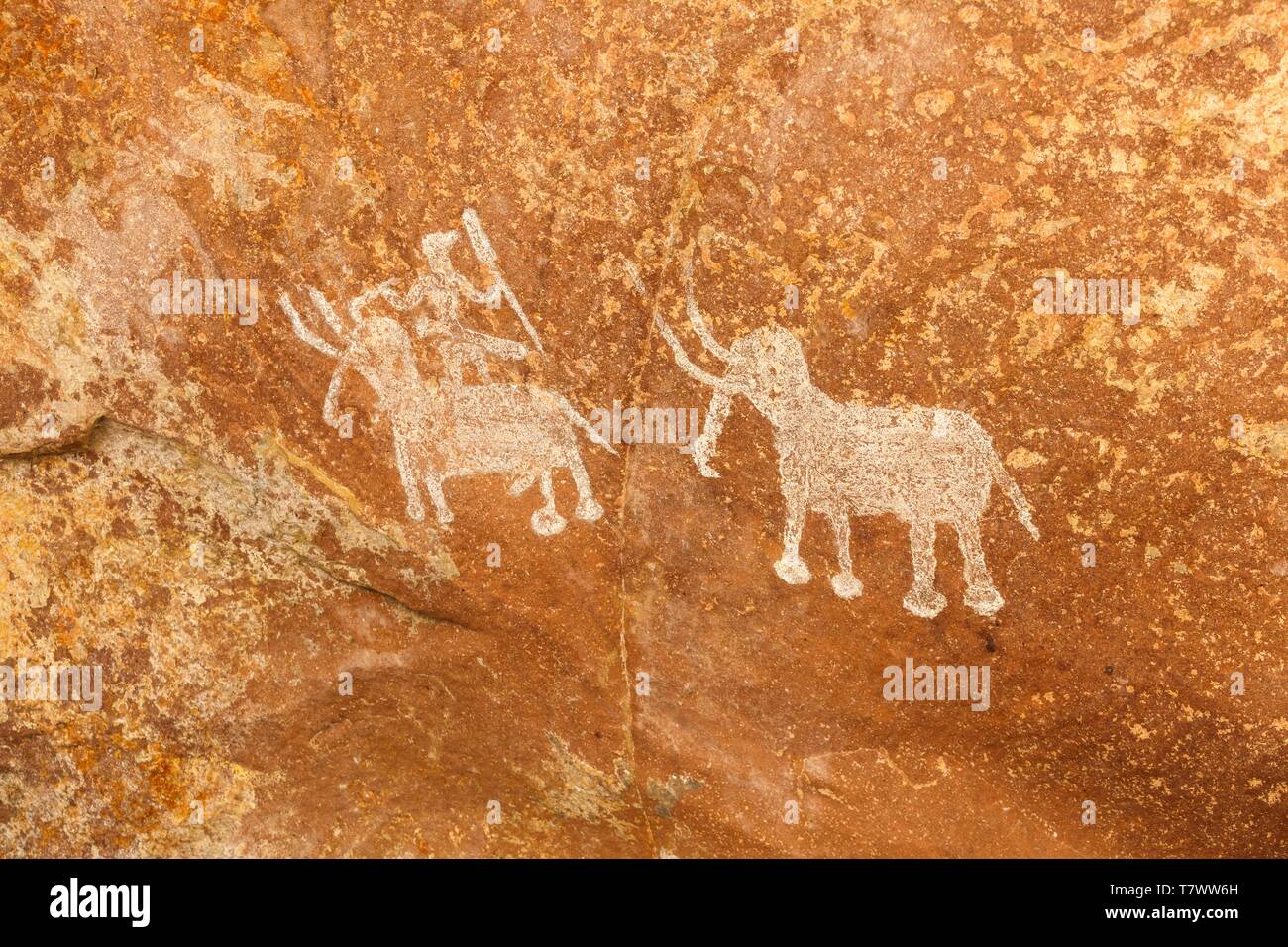 L'Inde, le Madhya Pradesh, Bhimbetka abris sous roche, inscrite au ...