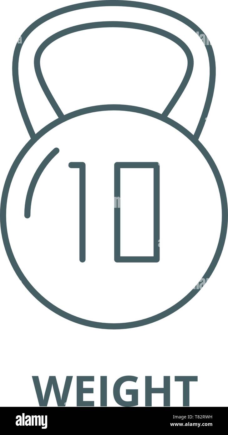 L'icône de la ligne du vecteur poids linéaire, concept, contours ...