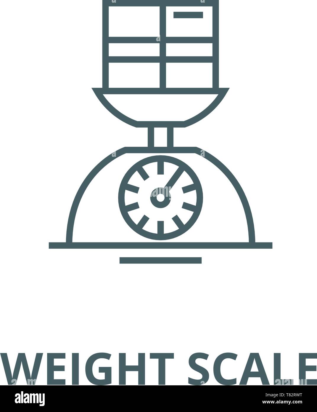 L'échelle de poids, l'icône de la ligne du vecteur concept linéaire ...