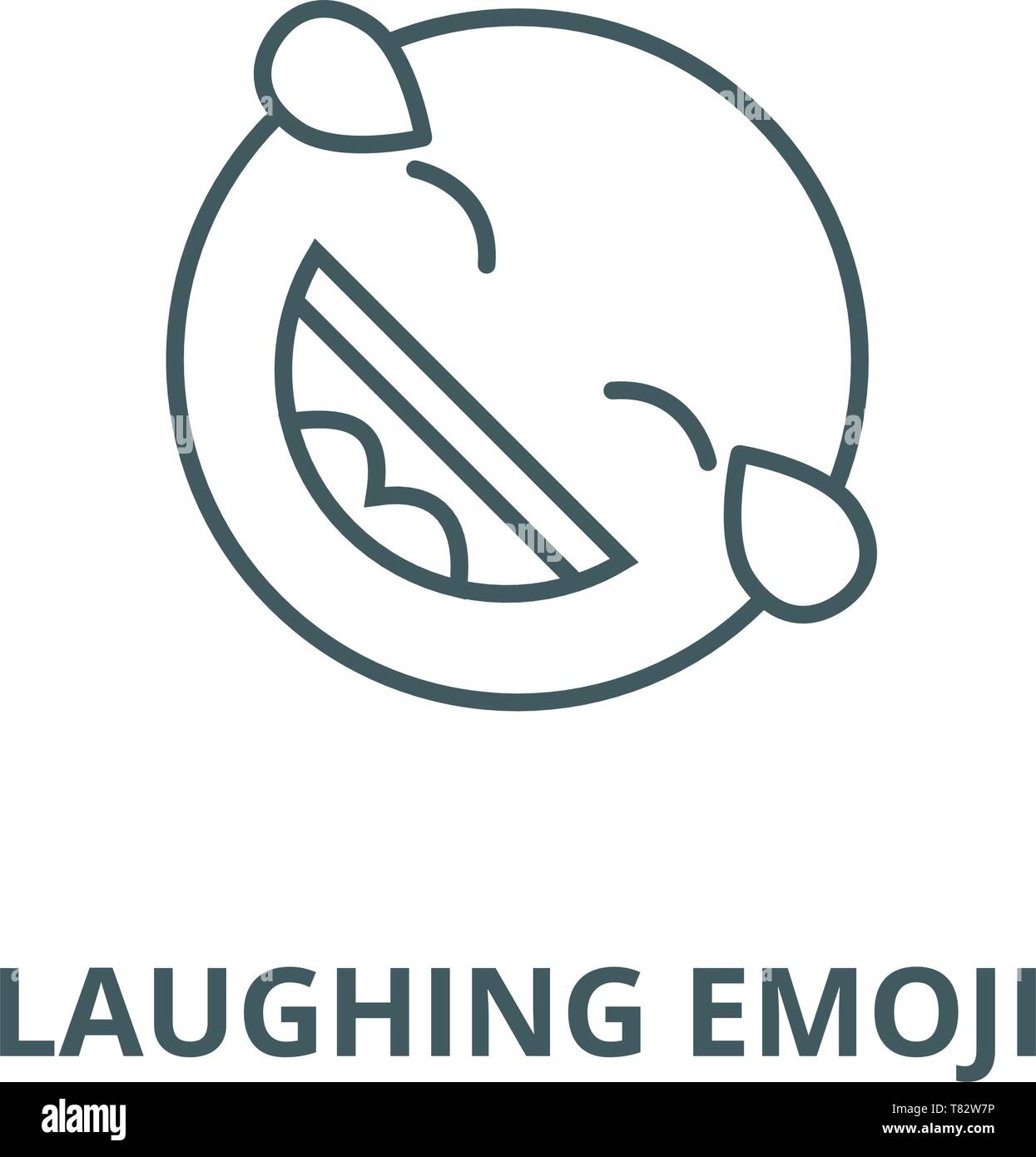 Emoji rire 1 L'icône de la ligne du vecteur linéaire, concept, contours ...