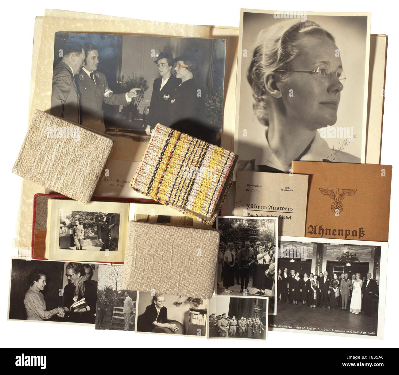 Trude Bürkner-Mohr Führer BDM carte d'identité, carte d'ascendance ...