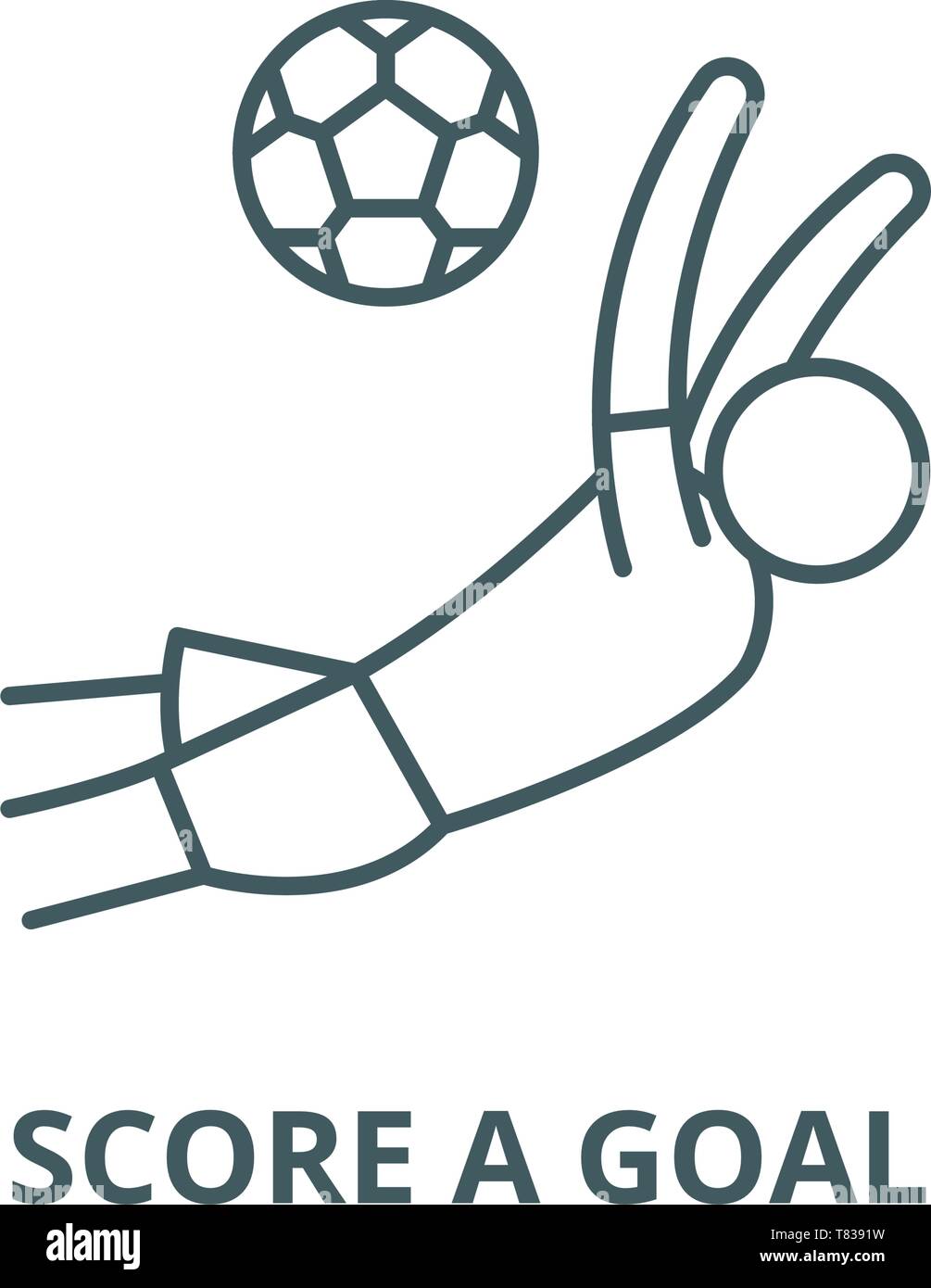 Marquer un but dans le football, l'icône de la ligne du vecteur concept ...