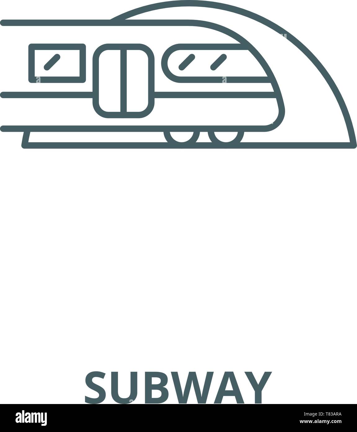L'icône de la ligne du vecteur de métro, concept linéaire, contour ...