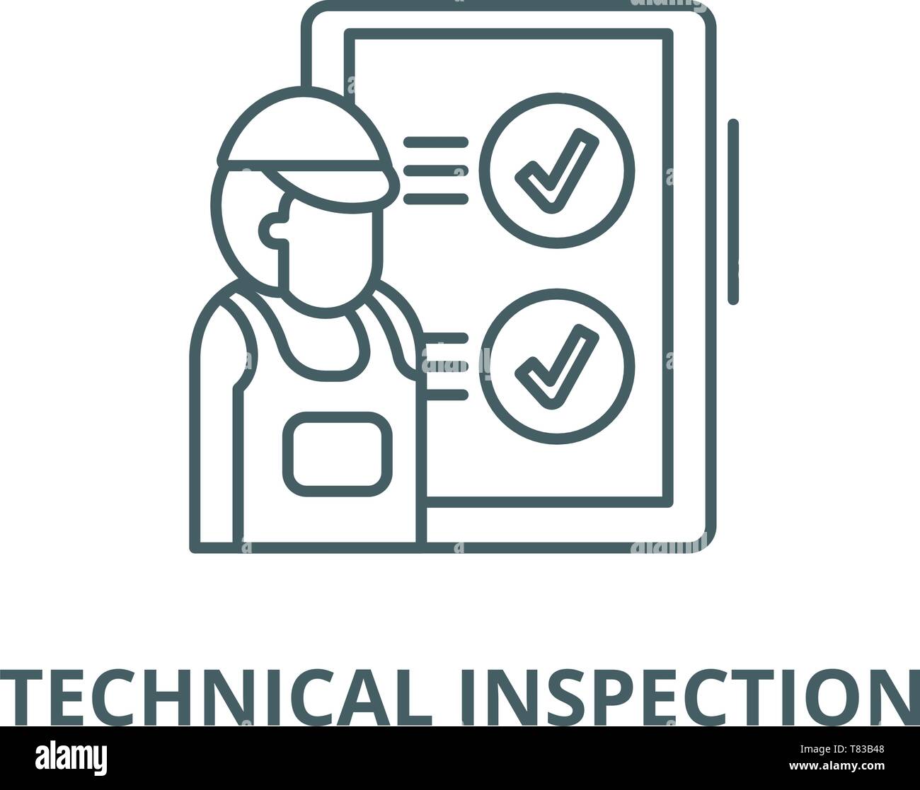 L'icône de la ligne du vecteur d'inspection technique, concept linéaire ...