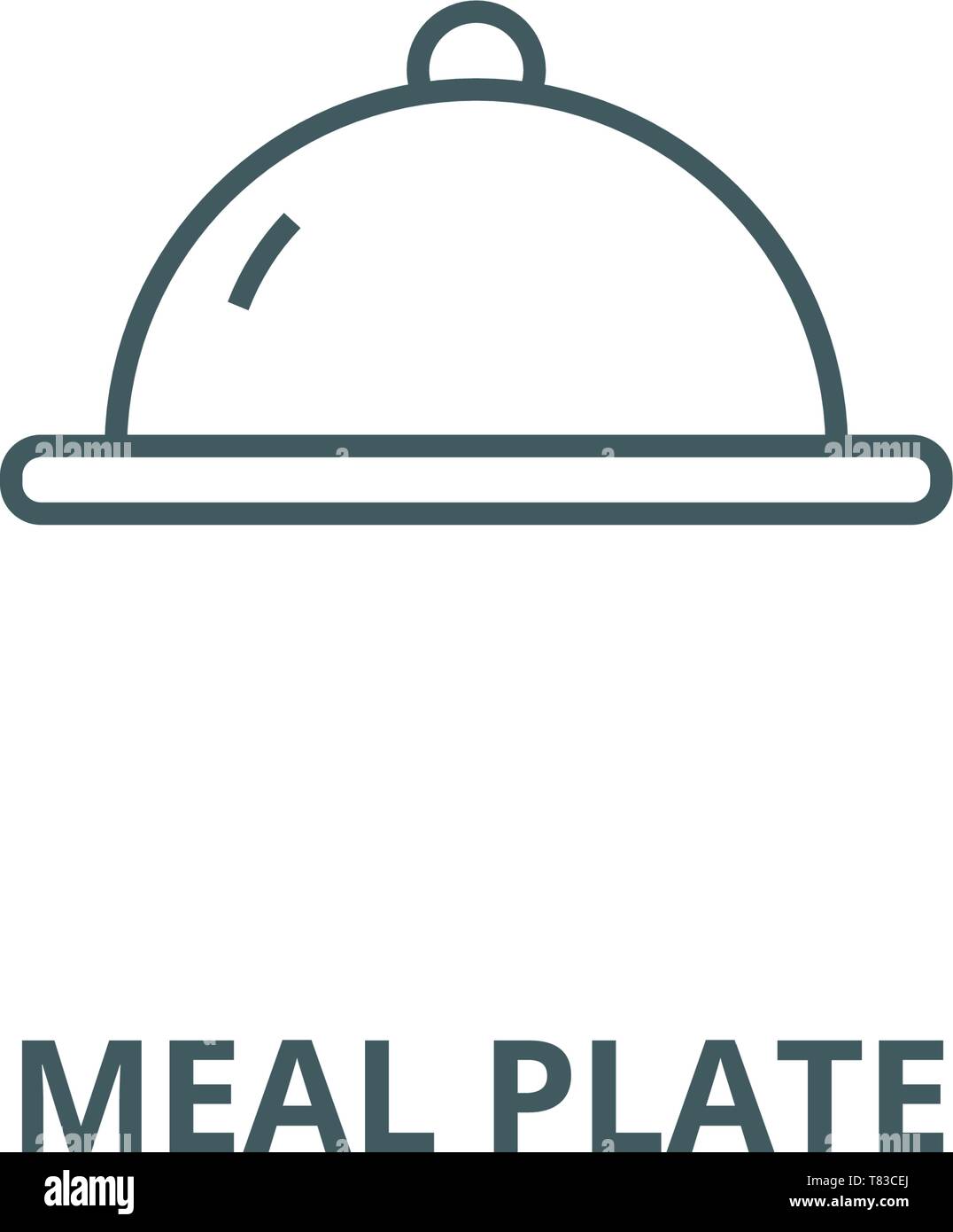 Plaque de repas sur l'icône de la ligne du vecteur linéaire, concept ...