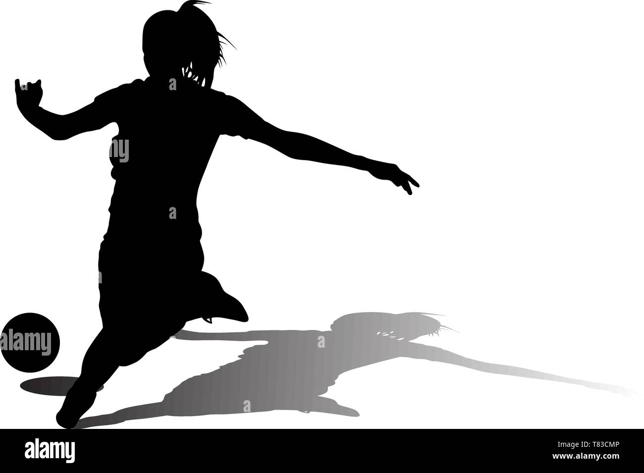 Femme Joueur De Football Silhouette Banque De Photographies Et Dimages
