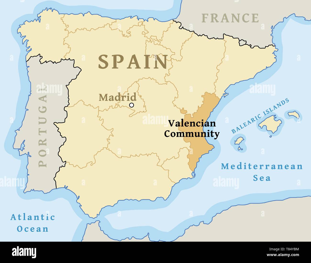 Mappa di valencia Banque d'images vectorielles - Alamy
