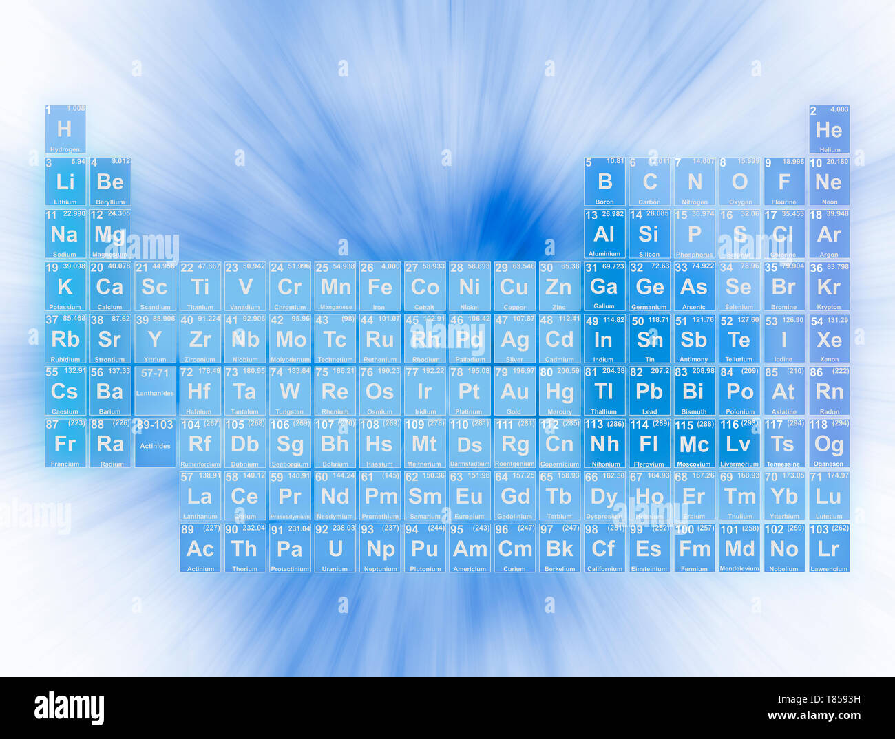 Tableau périodique, illustration Photo Stock - Alamy