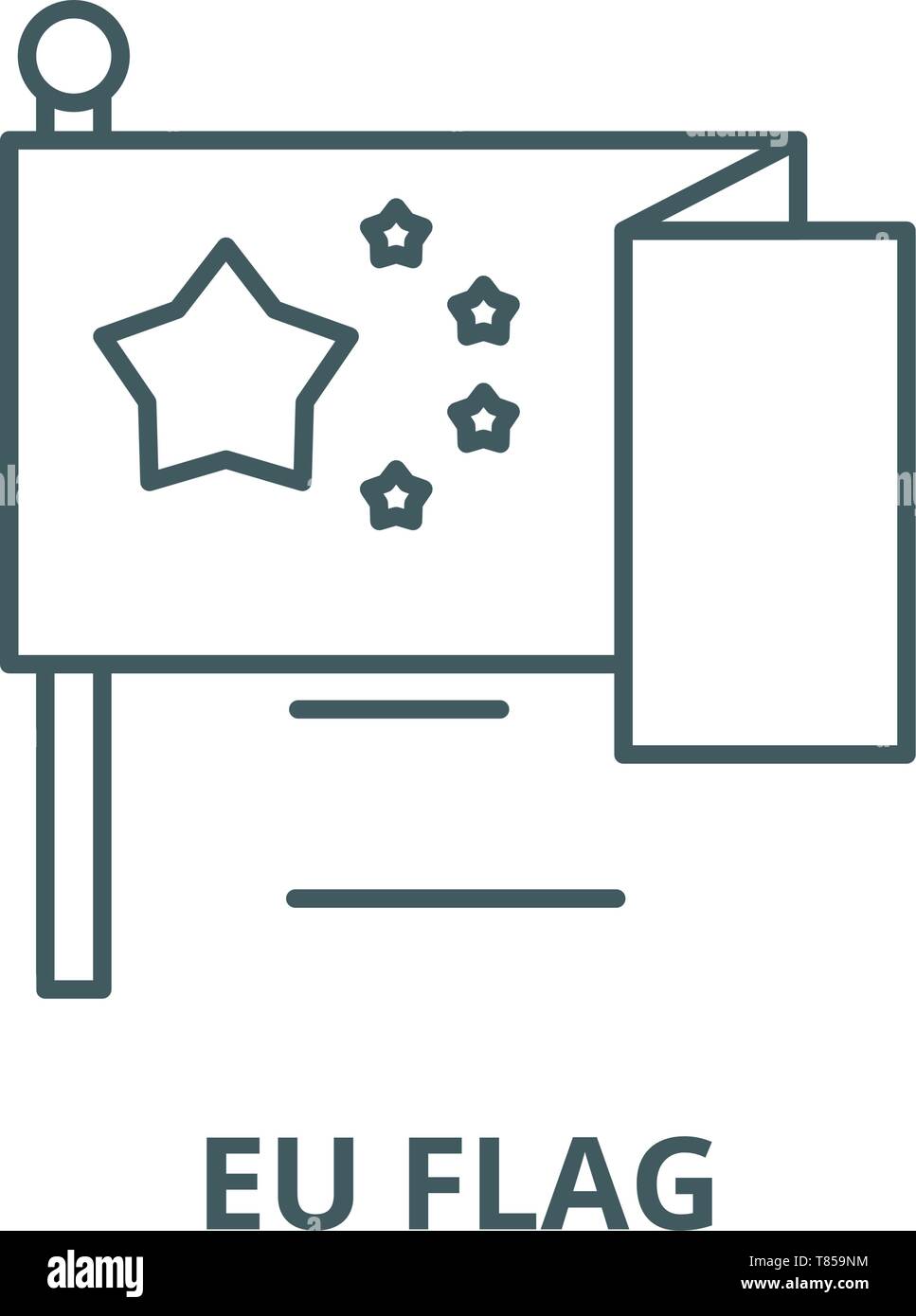 Drapeau de l'UE sur l'icône de la ligne du vecteur linéaire, concept ...