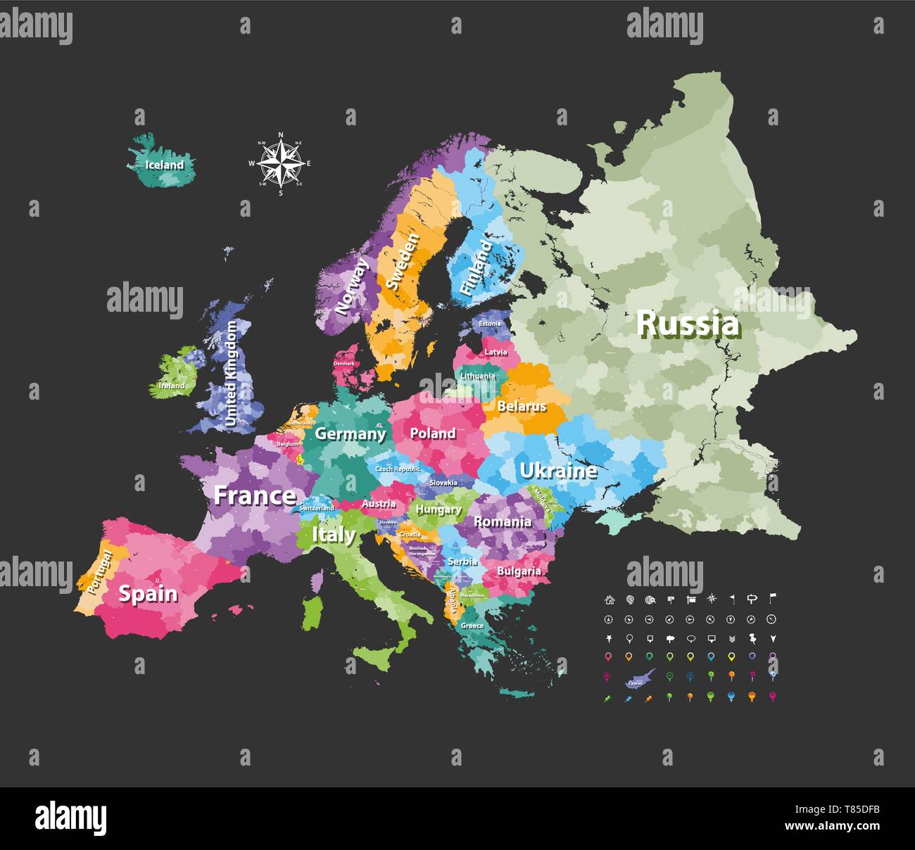 Political map europe Banque d'images vectorielles - Page 2 - Alamy